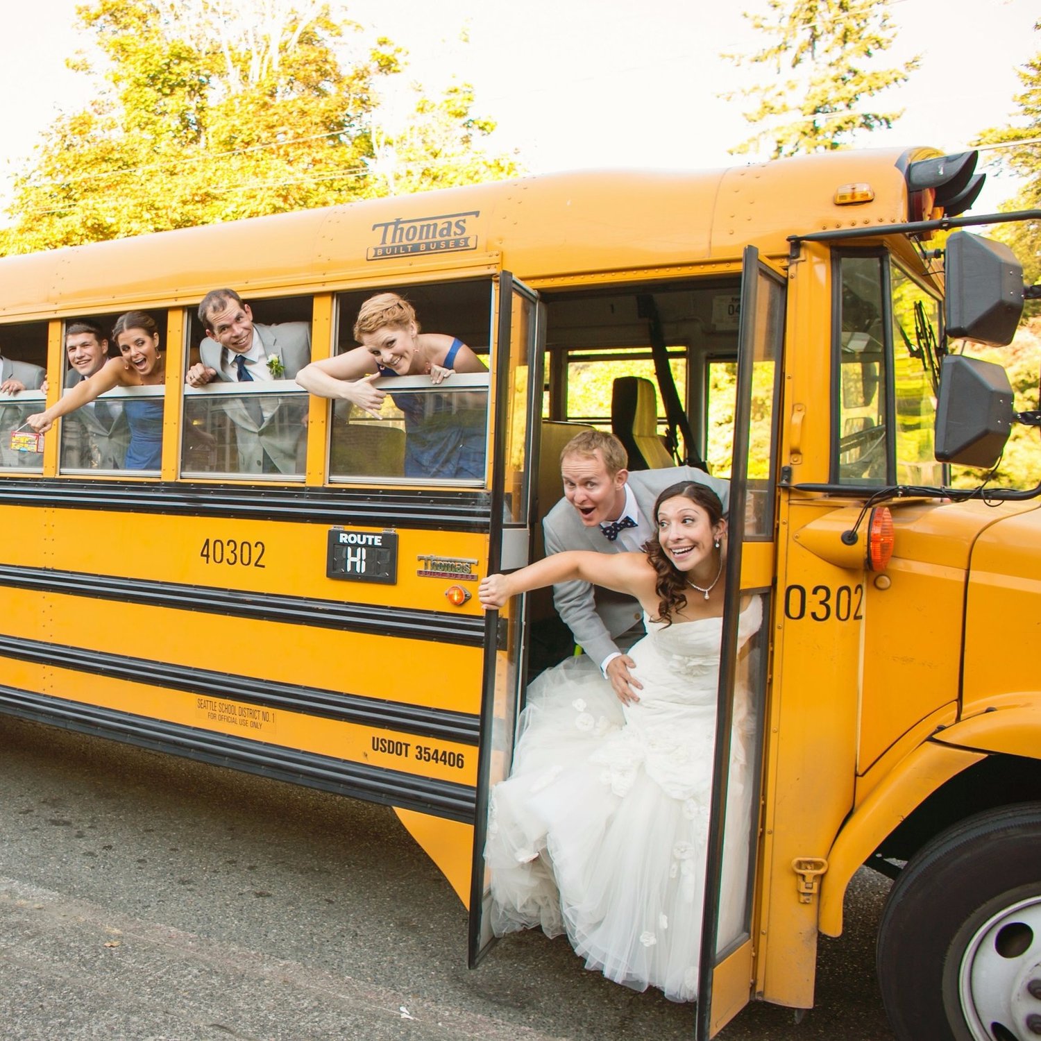 School bus wedding shuttle 60 photos - Vianawedding.com