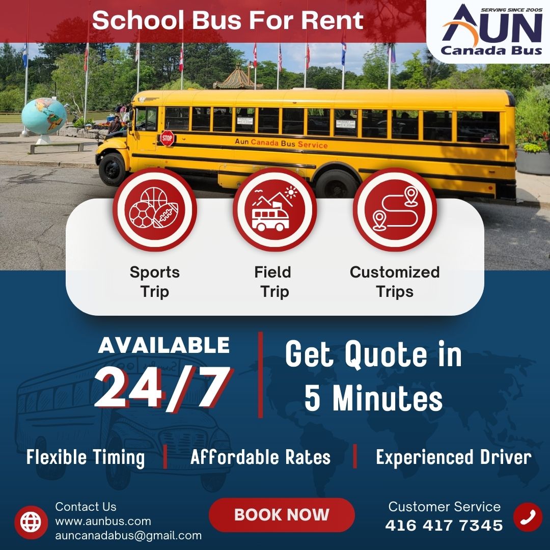 School Bus Rental for Charter Services | Aun Canada Bus